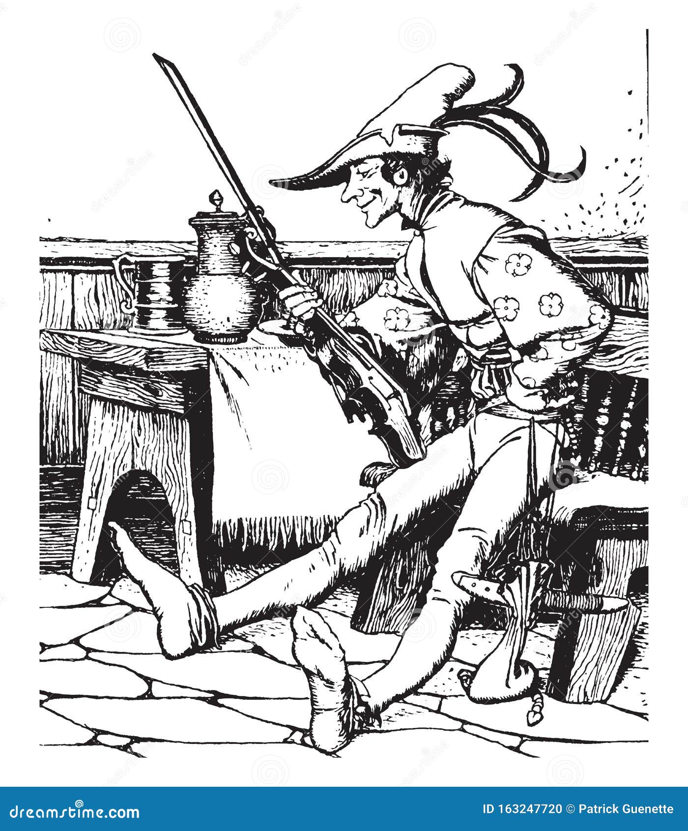 Fiddler Illustration Cartoon Vector | CartoonDealer.com #48352963