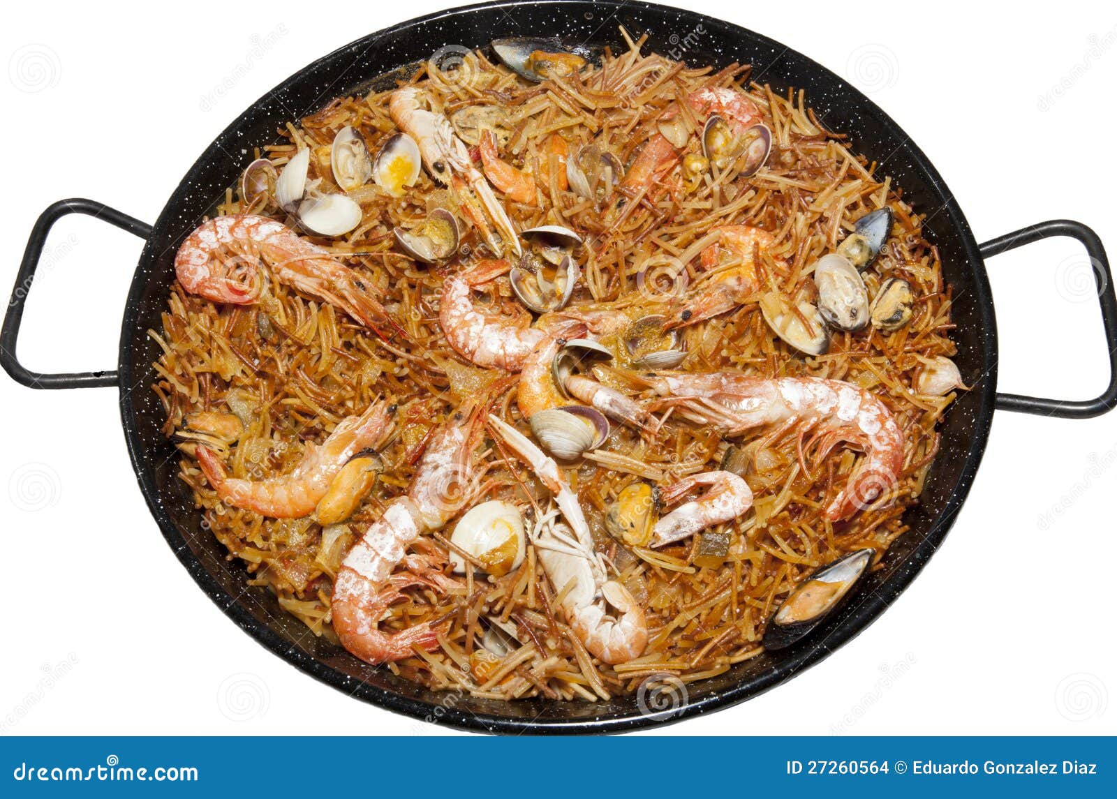 Fideua stock photo. Image of lobster, fried, paella, broth - 27260564