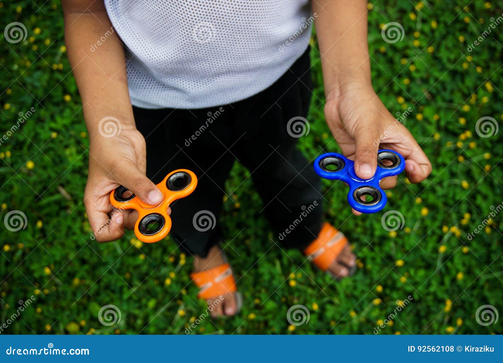 Fidget Finger Spinner Stress, Anxiety Relief Toy Stock Photo - Image of ...