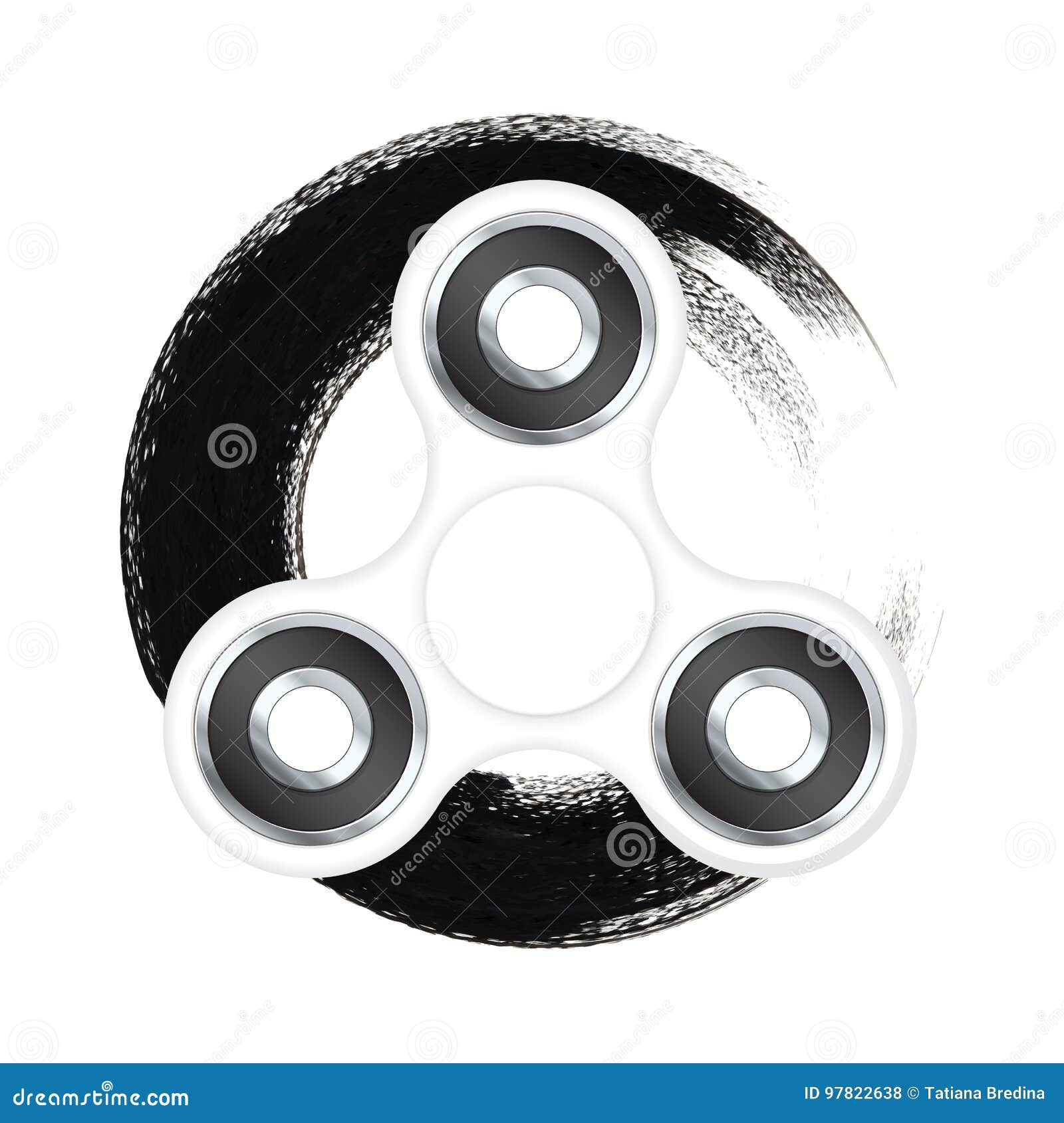 Fidget Spinner with Black Abstract Textured Background Stock Vector ...