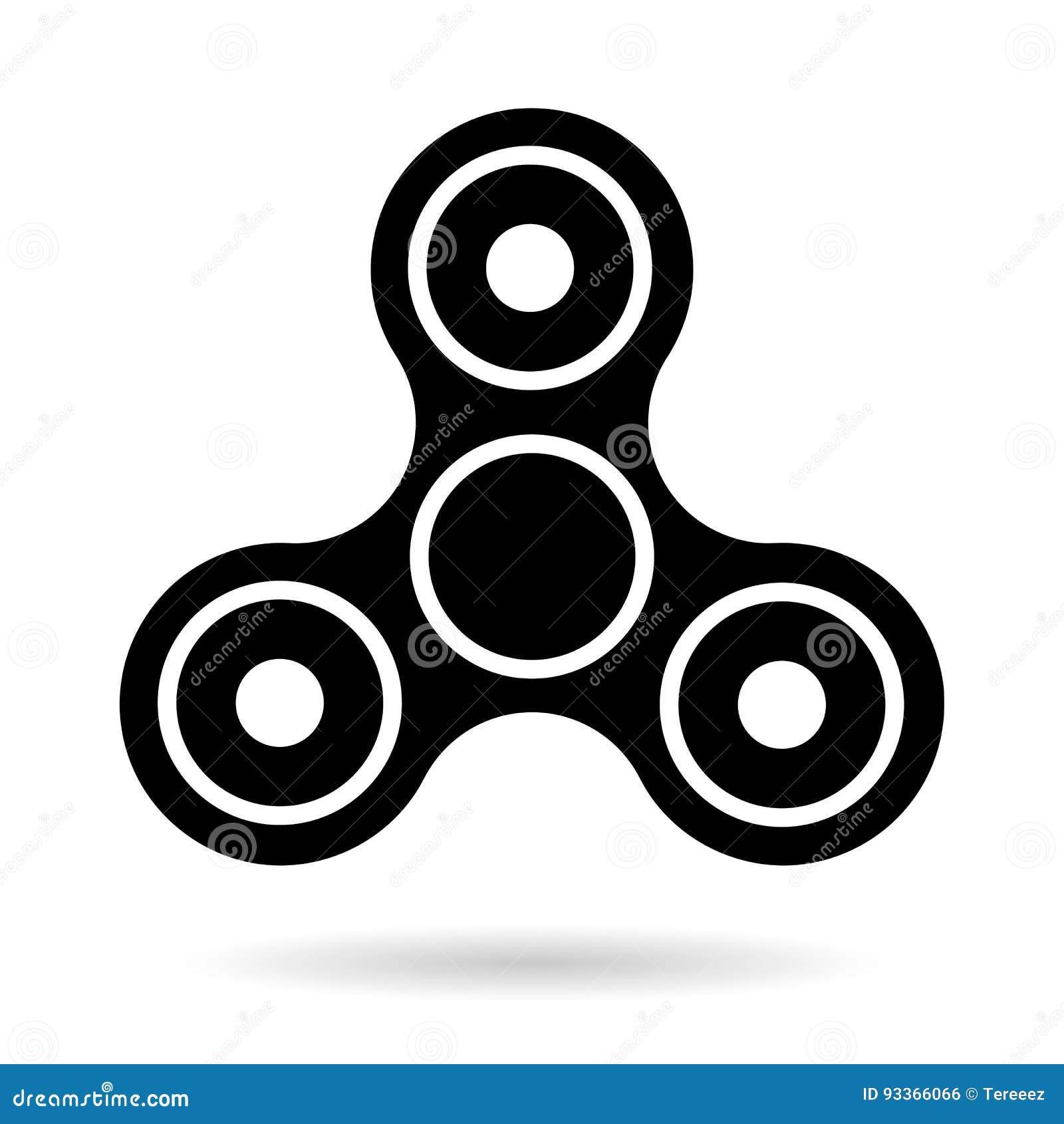 Fidget Spinner Black Simple Icon Vector Isolated Stock Vector ...