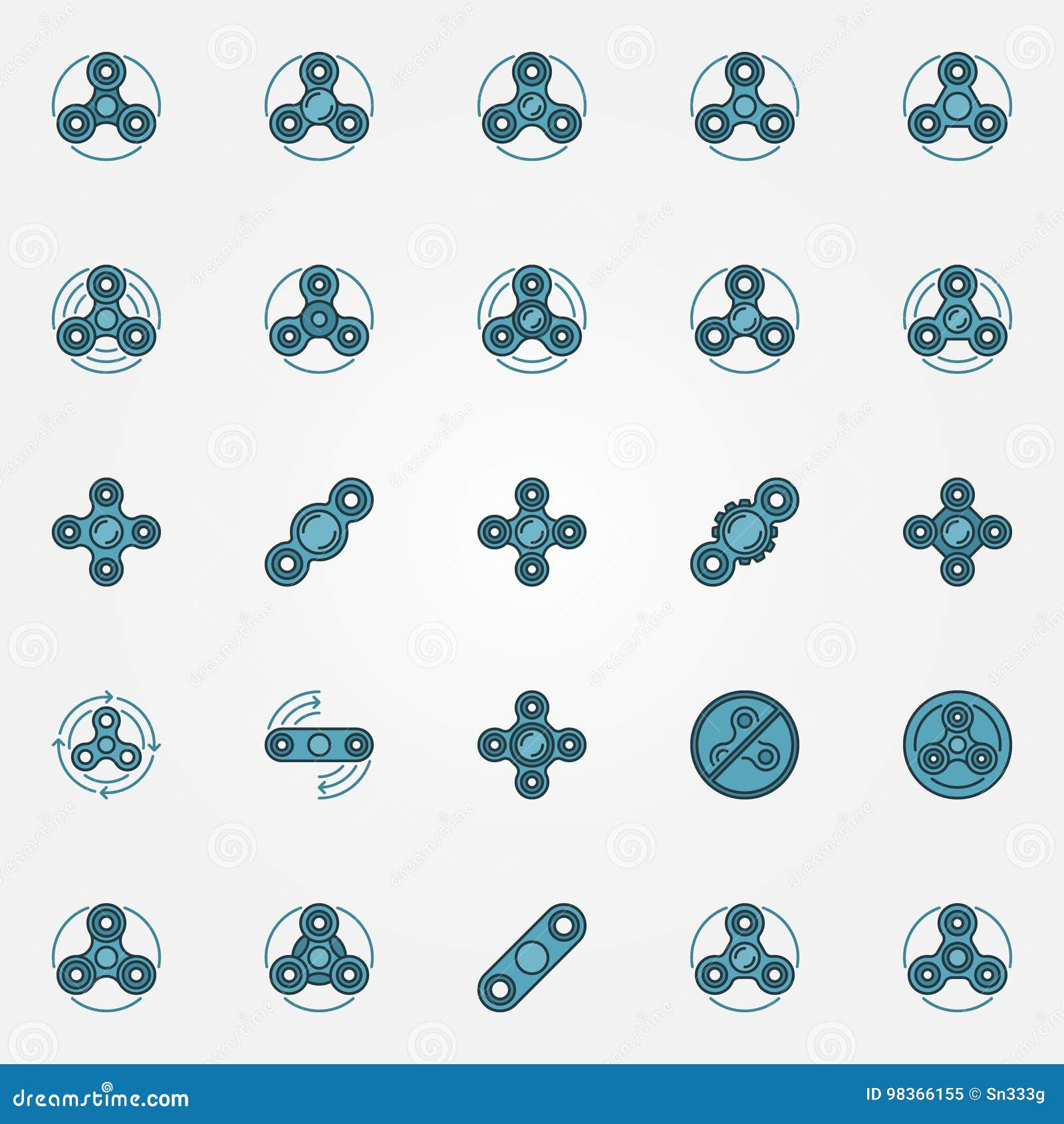 Fidget Spinner Colorful Icons Stock Vector - Illustration of blue, logo ...