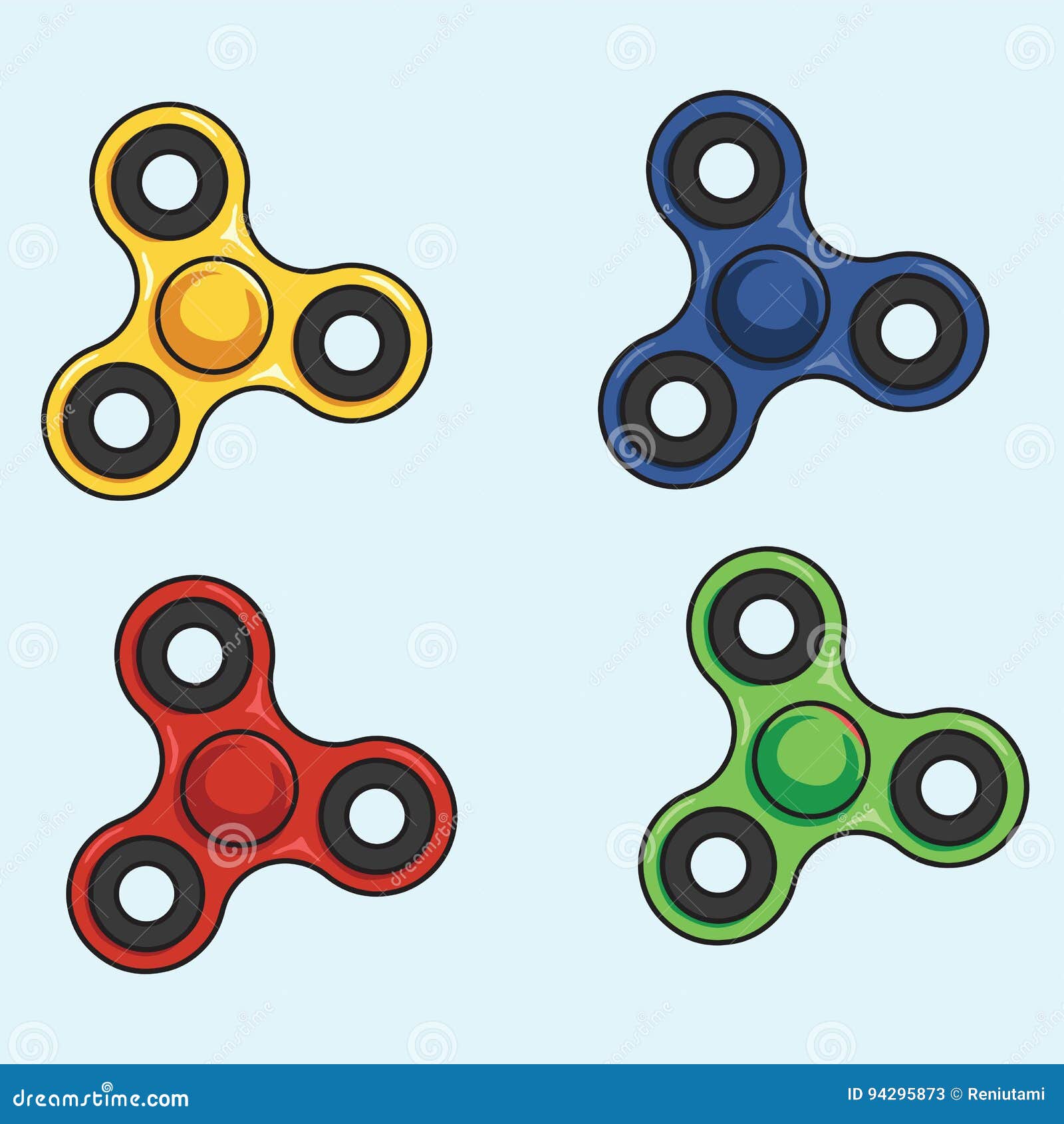Fidget Spinner Colorful Set. Vector Illustration Stock Vector ...