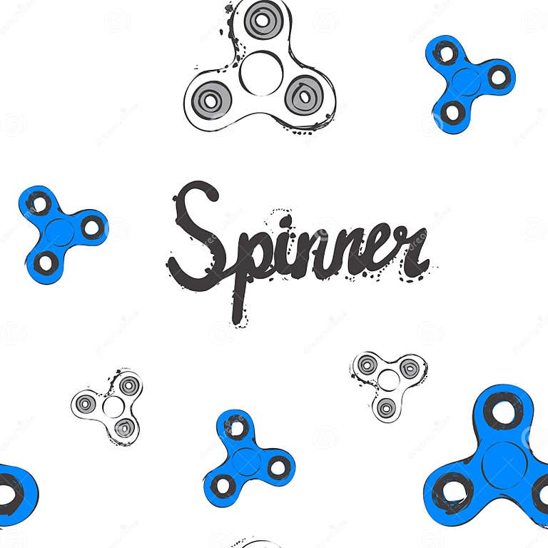 Fidget Spinner Hand Drawing Illustration and Lettering Calligraphy ...