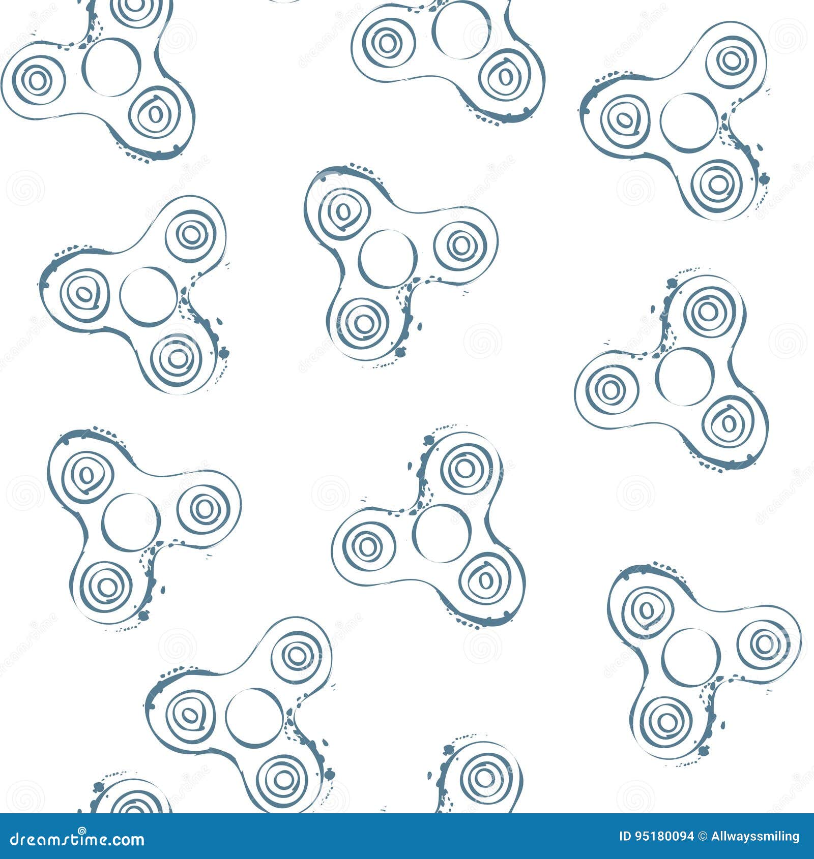 Fidget Spinner Hand Drawing Illustration Seamless Pattern Stock Vector ...