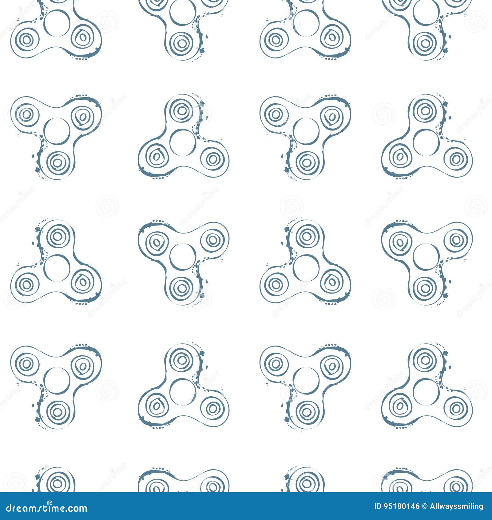 Fidget Spinner Hand Drawing Illustration Seamless Pattern Stock Vector ...