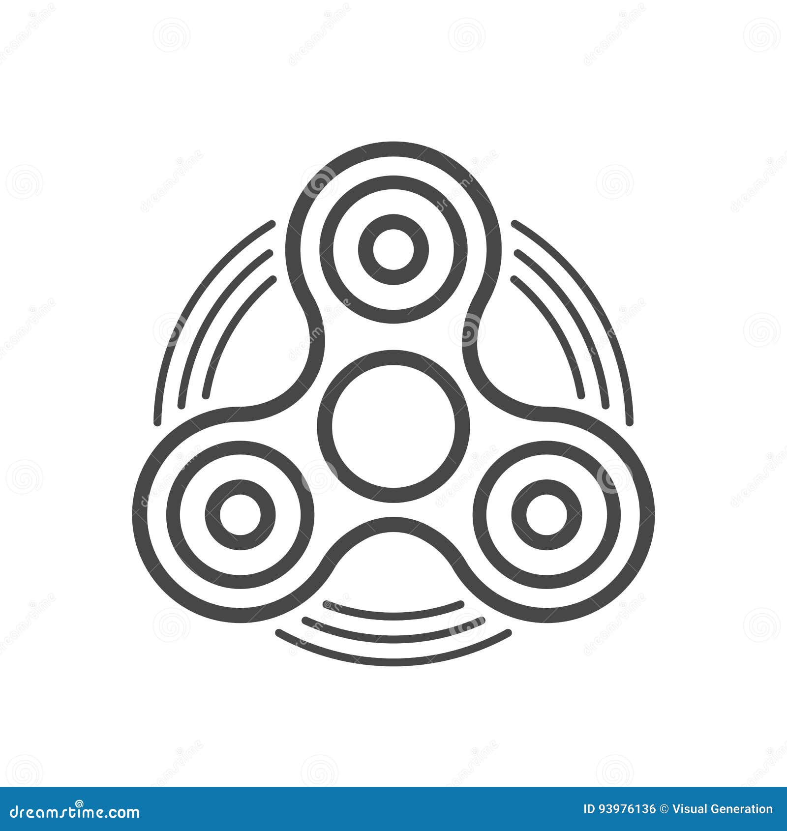 Fidget Spinner Line Vector Icon. Stock Vector - Illustration of stress ...