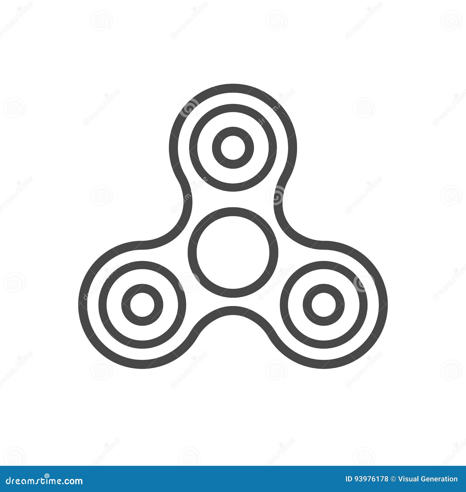 Fidget Spinner Line Vector Icon. Stock Vector - Illustration of ...