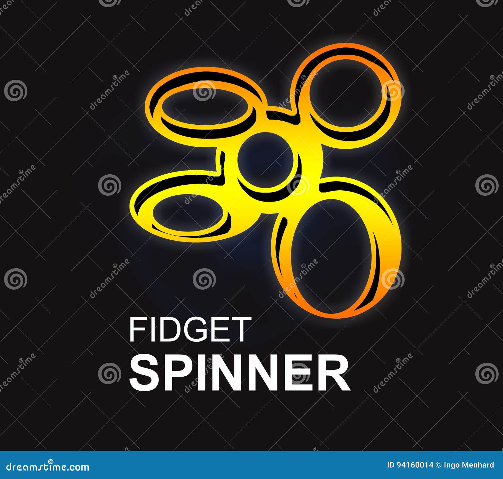 Fidget Spinner Logo Illustration Hand Drawn Stock Illustration ...