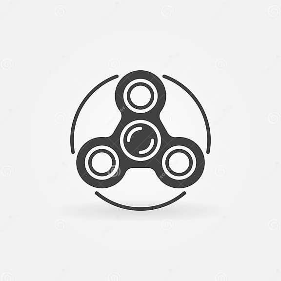 Fidget Spinner Minimal Icon Stock Vector - Illustration of rolling ...