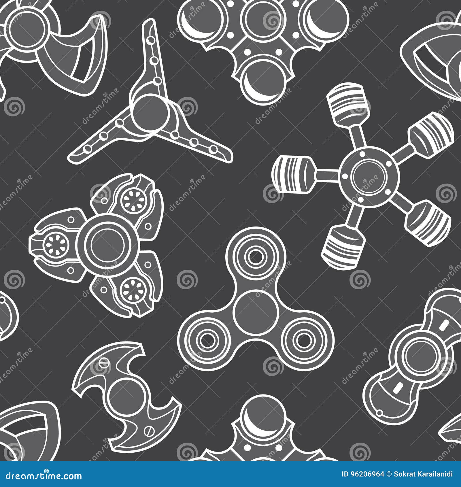 Fidget spinner pattern stock vector. Illustration of endless - 96206964