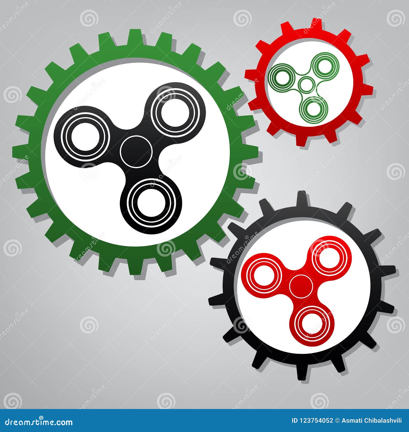 Fidget Spinner Sign. Vector Stock Vector - Illustration of gears ...