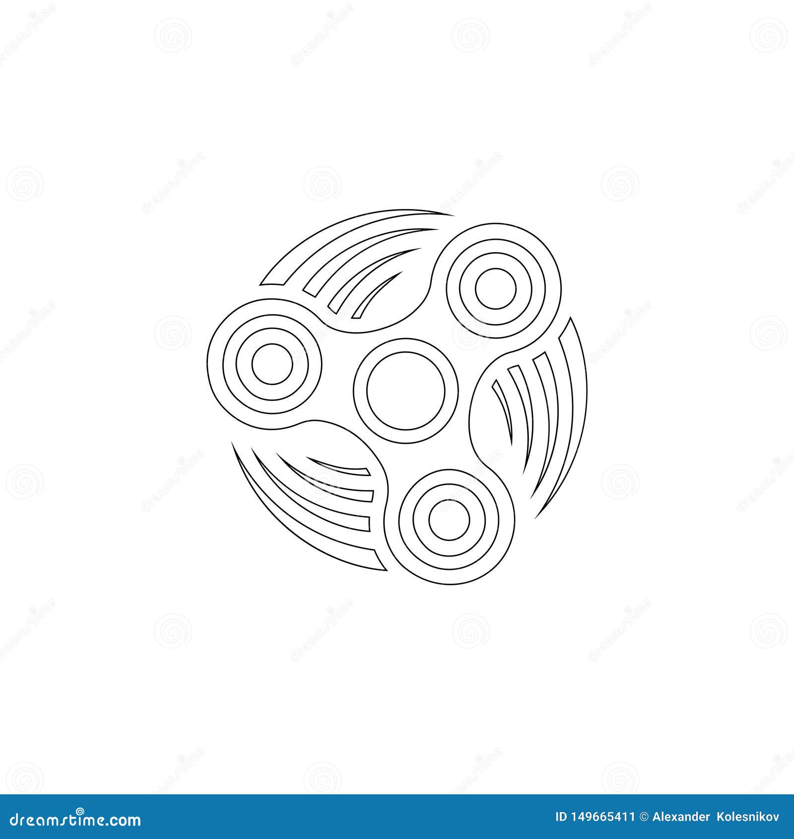 Fidget Spinner. Flat Vector Icon Stock Vector - Illustration of anxiety, bearing: 149665411