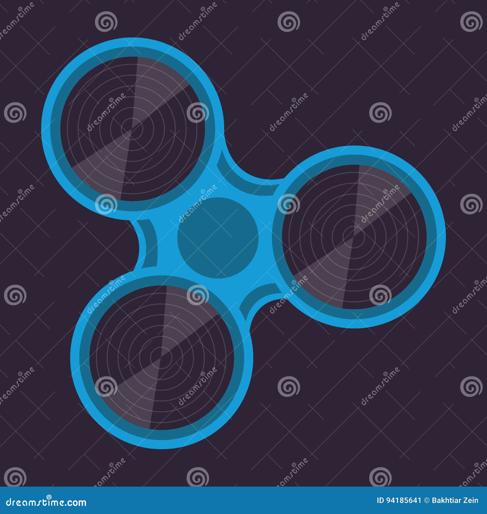 Fidget Spinner Spin Roller Vector Illustration Blue Stock Vector ...