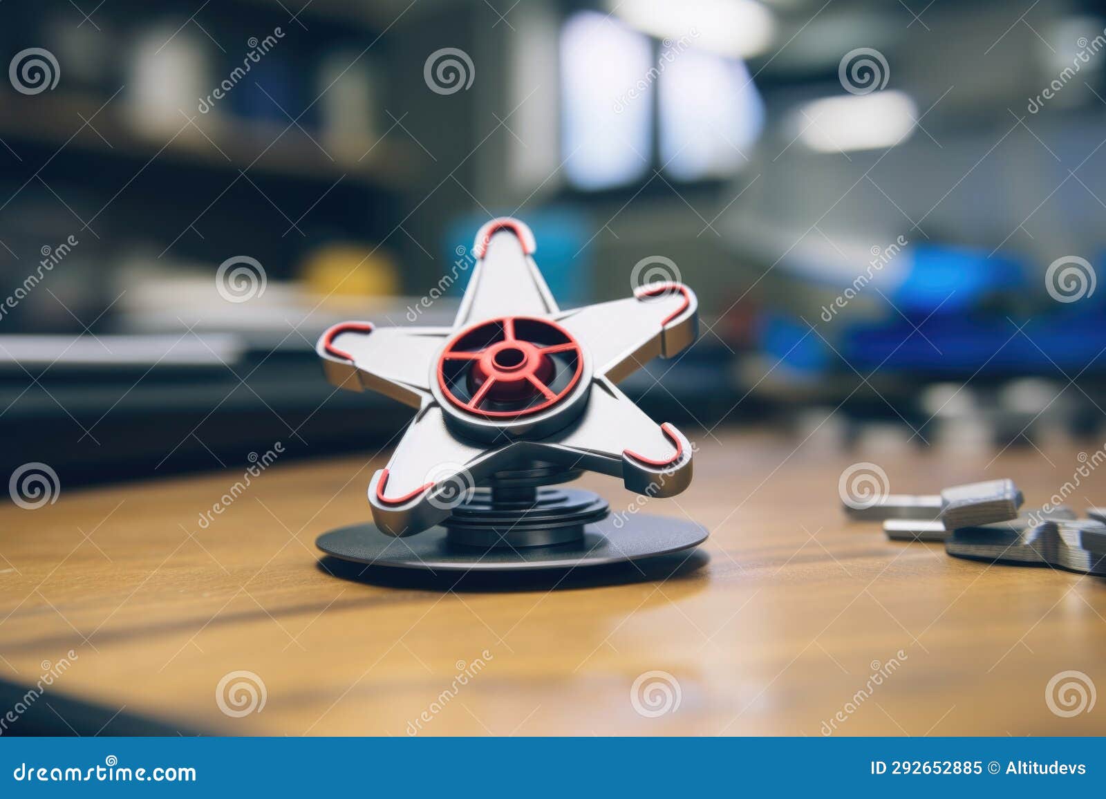 Fidget Spinner Spinning on a Desk Stock Illustration - Illustration of ...