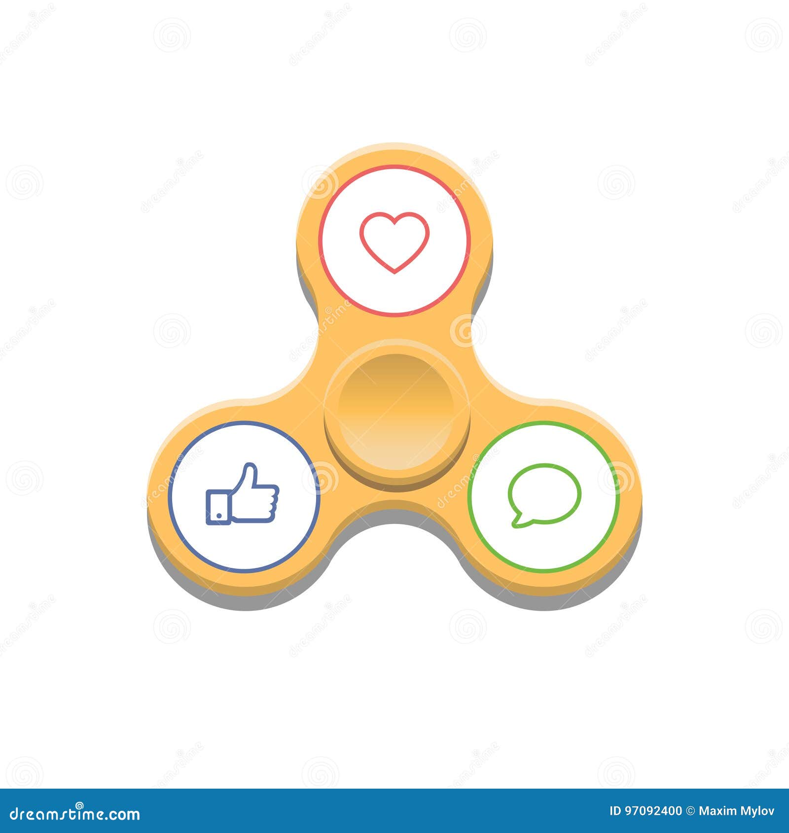 Fidget Spinner Trend Vector Drawn Illustration. Stock Vector ...