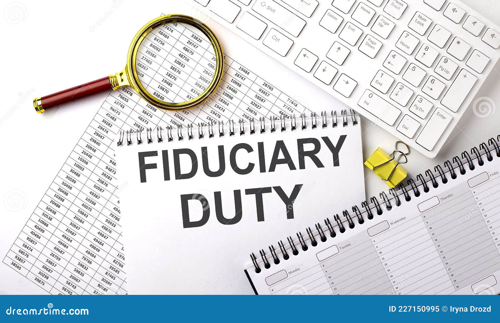 FIDUCIARY DUTY Text Written on Notebook on Chart with Keyboard and ...