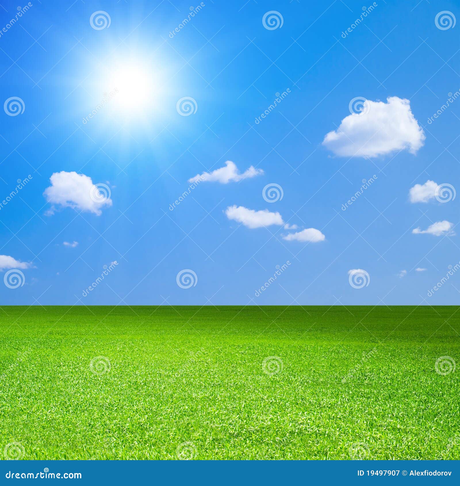 Field. stock image. Image of blue, color, idyllic, green - 19497907