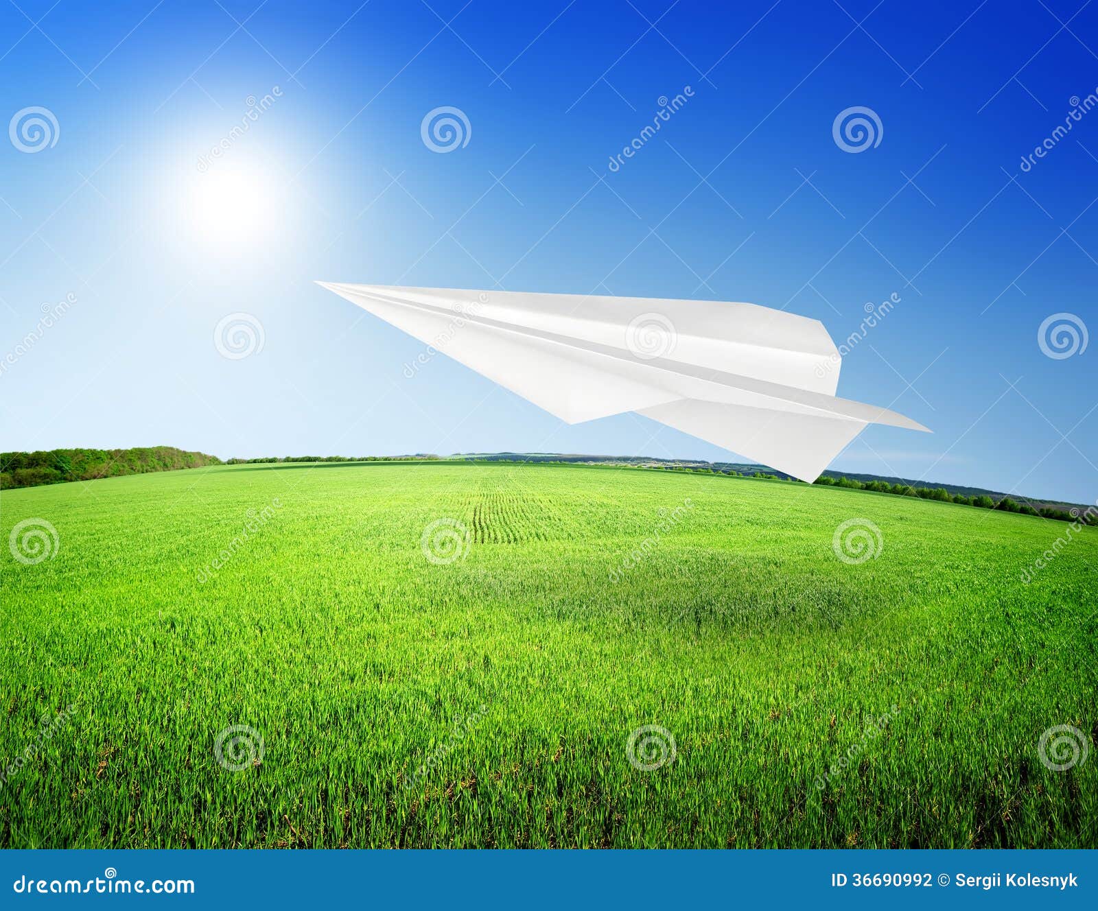 Field and airplane stock photo. Image of flight, bright - 36690992