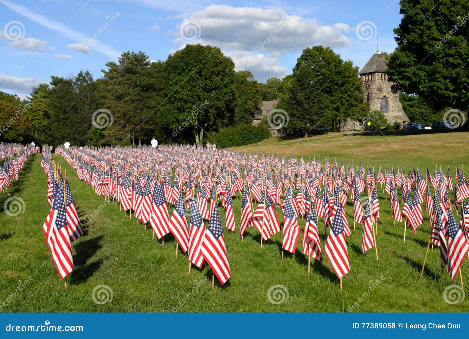 Field of American Flags during US Independence Day Stock Photo - Image ...
