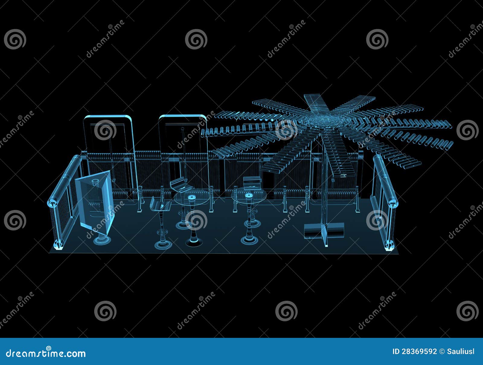 Field Bar Isolated on Black Stock Illustration - Illustration of ...