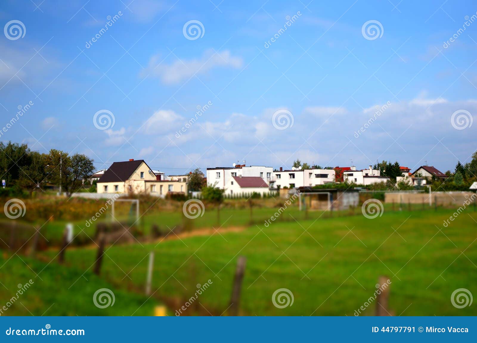 Field and buildings stock image. Image of houses, buildings - 44797791