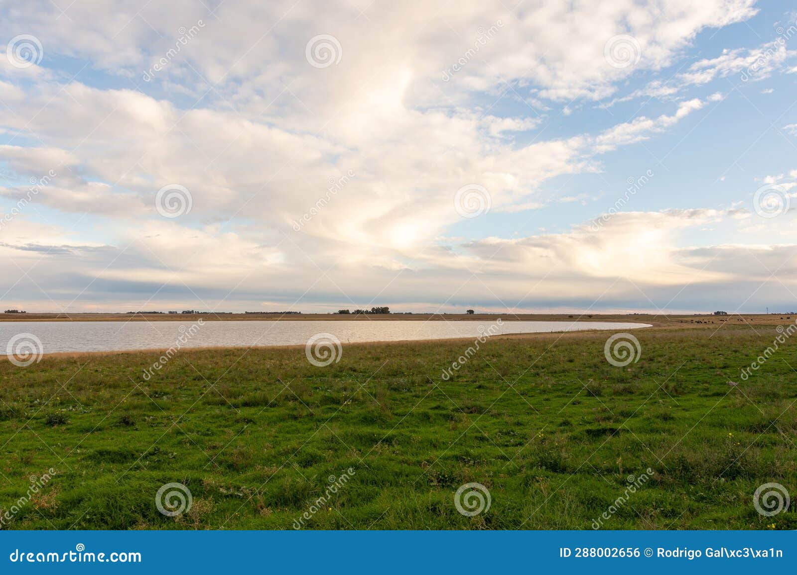 Field Cloudy Day Over the Lagoon Stock Photo - Image of south, horizon ...