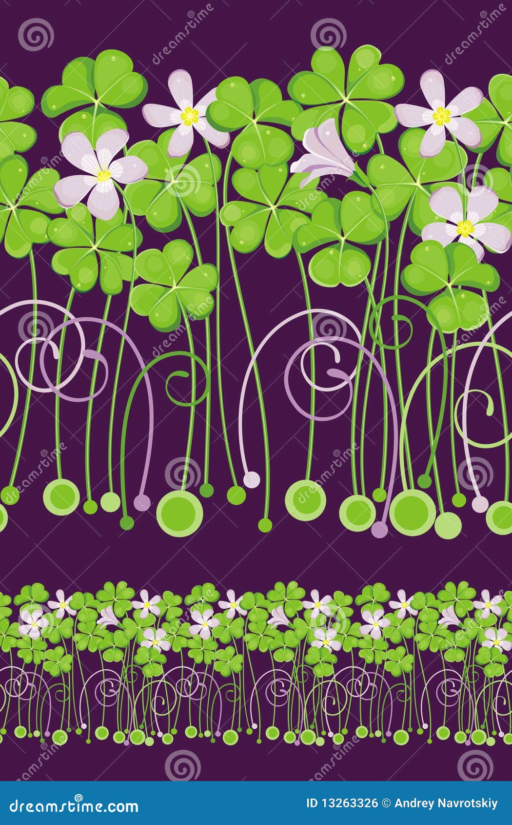 Field of clovers stock vector. Illustration of flower - 13263326