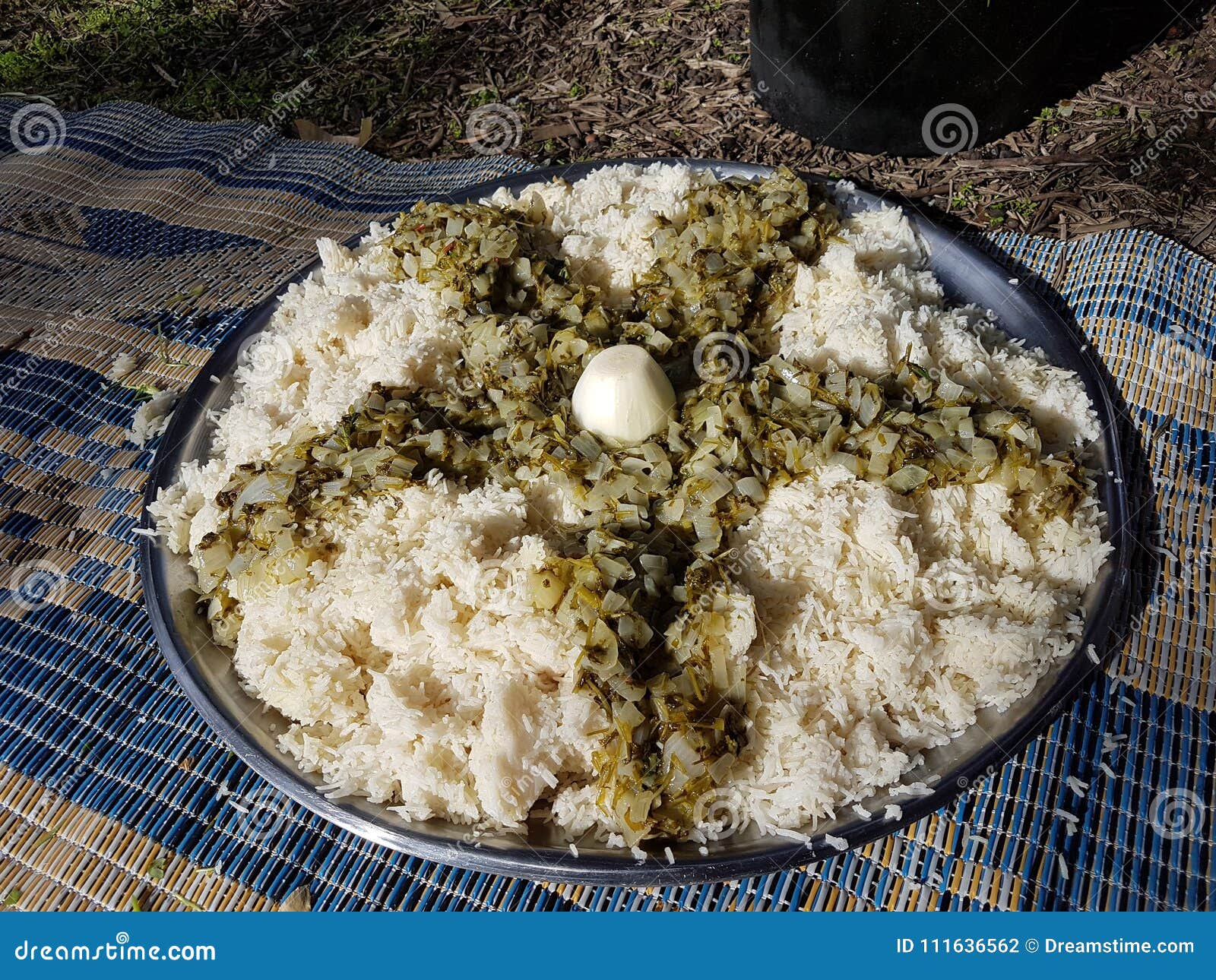 Field Cooking- Rice and Wood Sorrel Stock Photo - Image of serving ...
