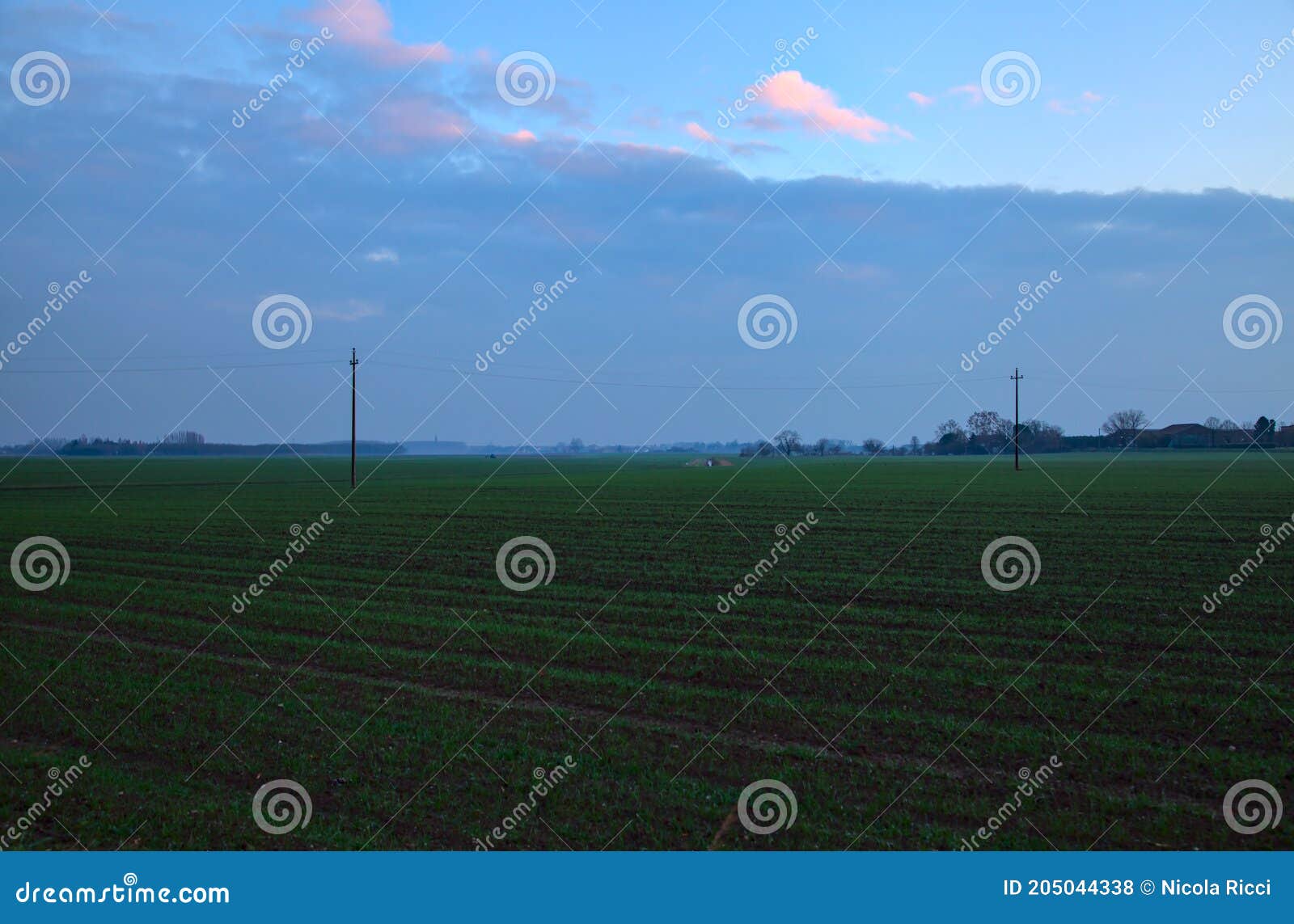 A Field in the Countryside at Sunset in Autumn Stock Photo - Image of ...