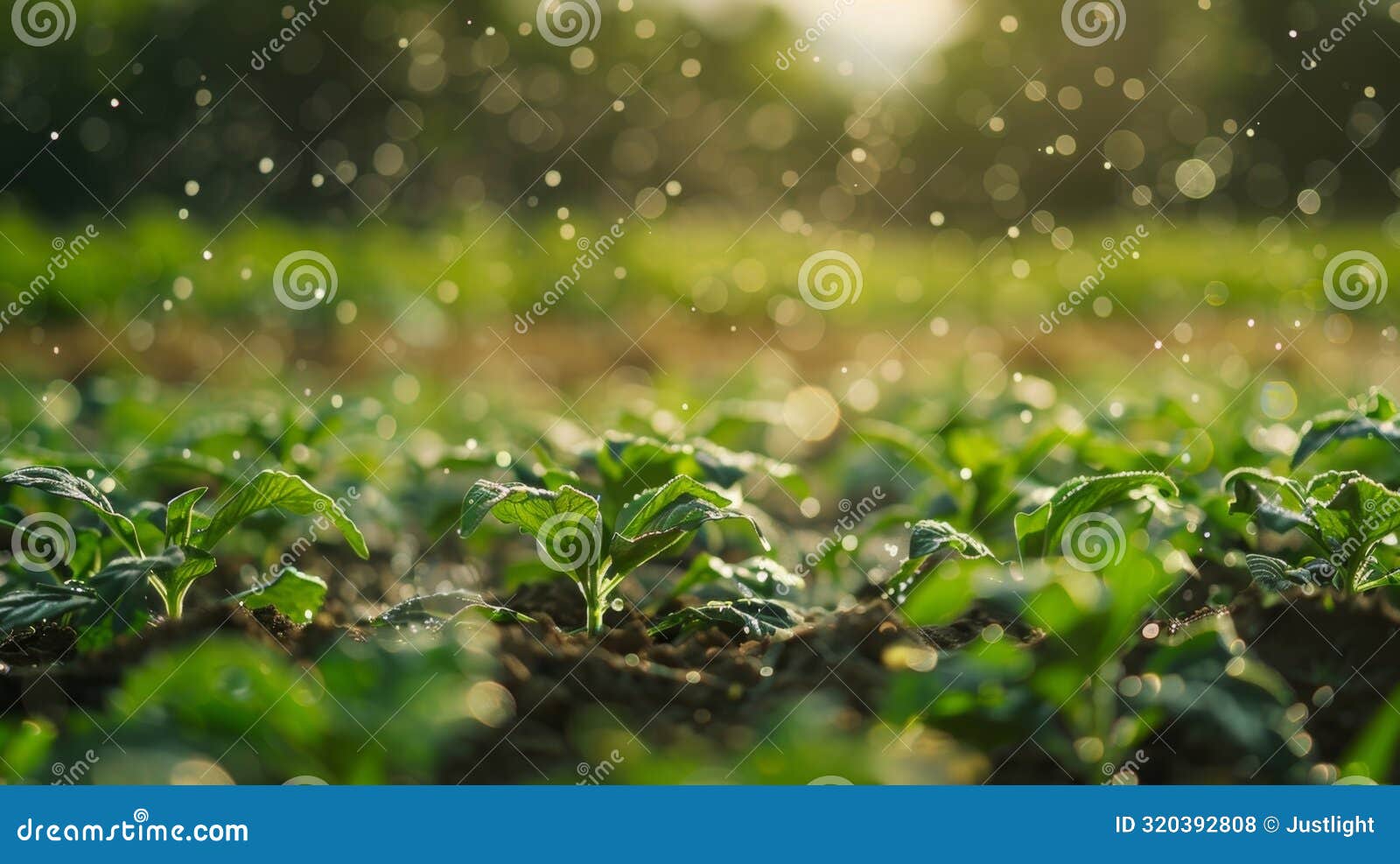 A Field of Crops with an Integrated Rain Sensor Irrigation System ...