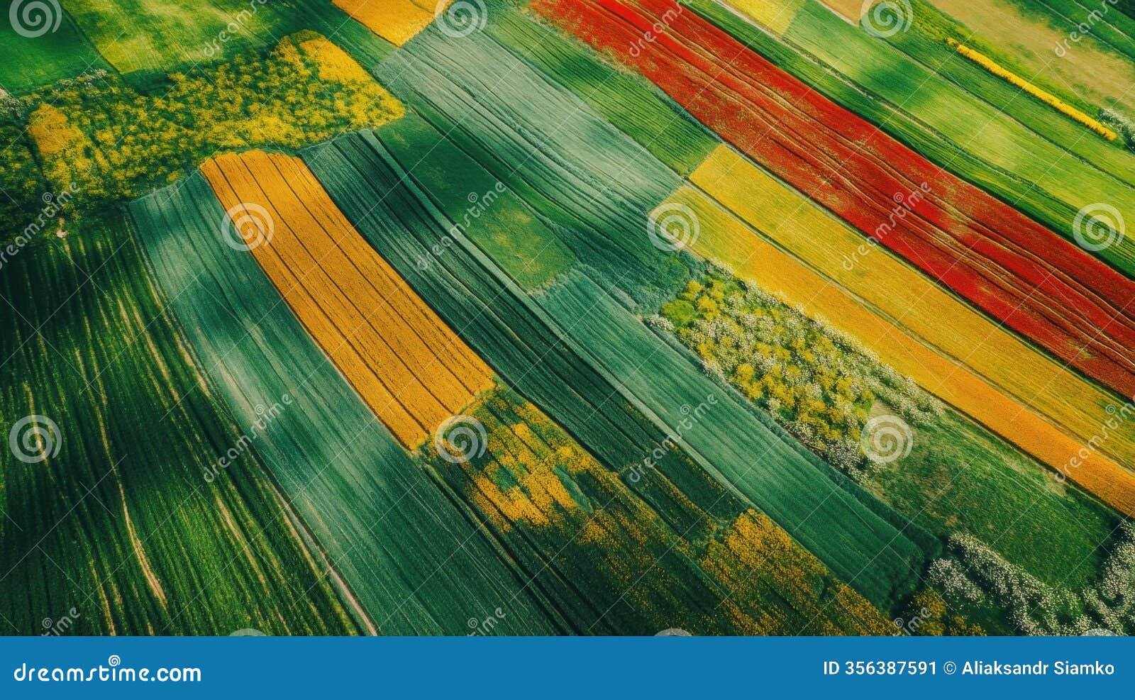 A Field of Crops with a Single Plane Flying Overhead Stock Illustration ...