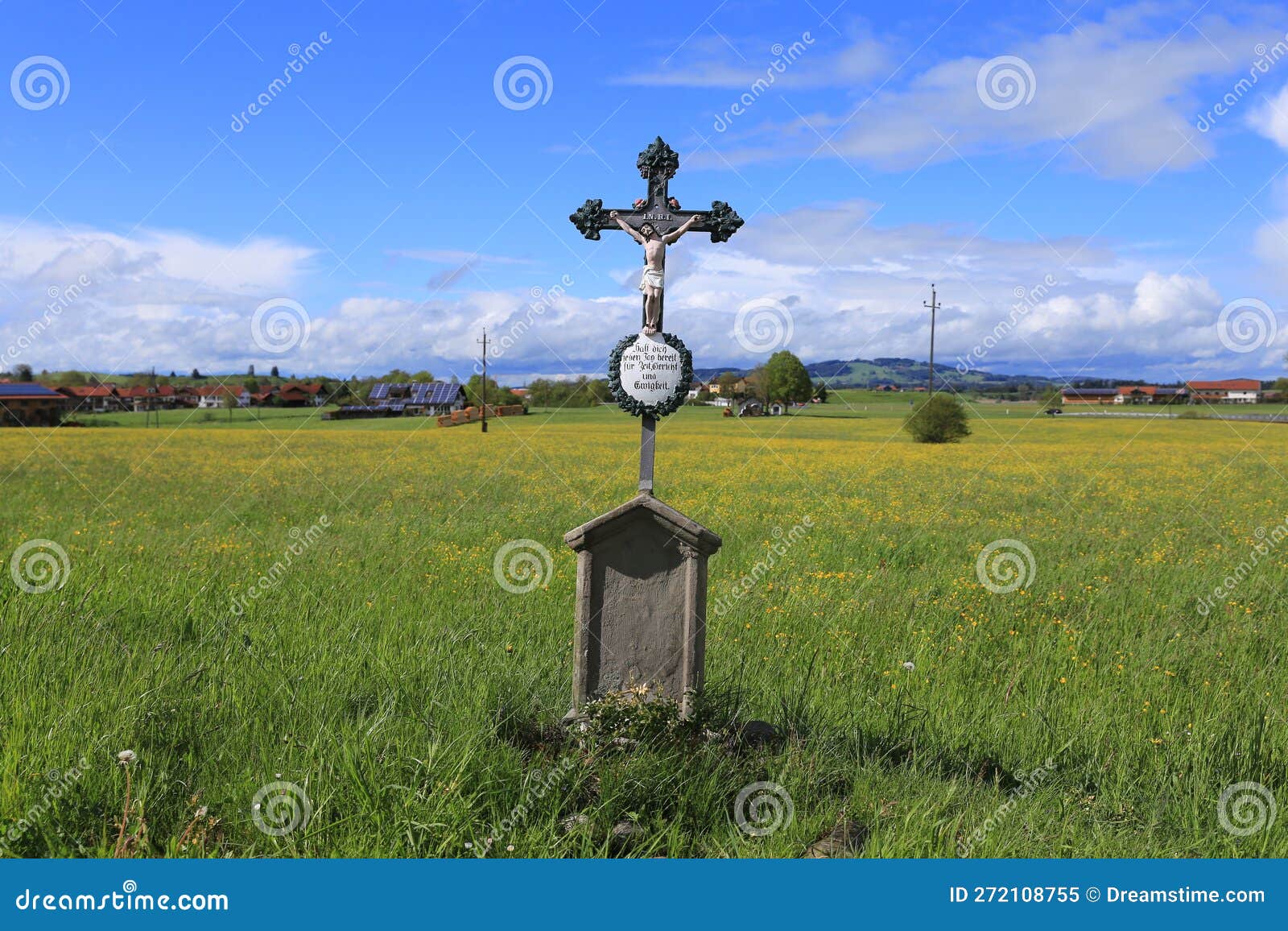 A Field Cross, As One Often Finds it in Bavaria at the Wayside ...