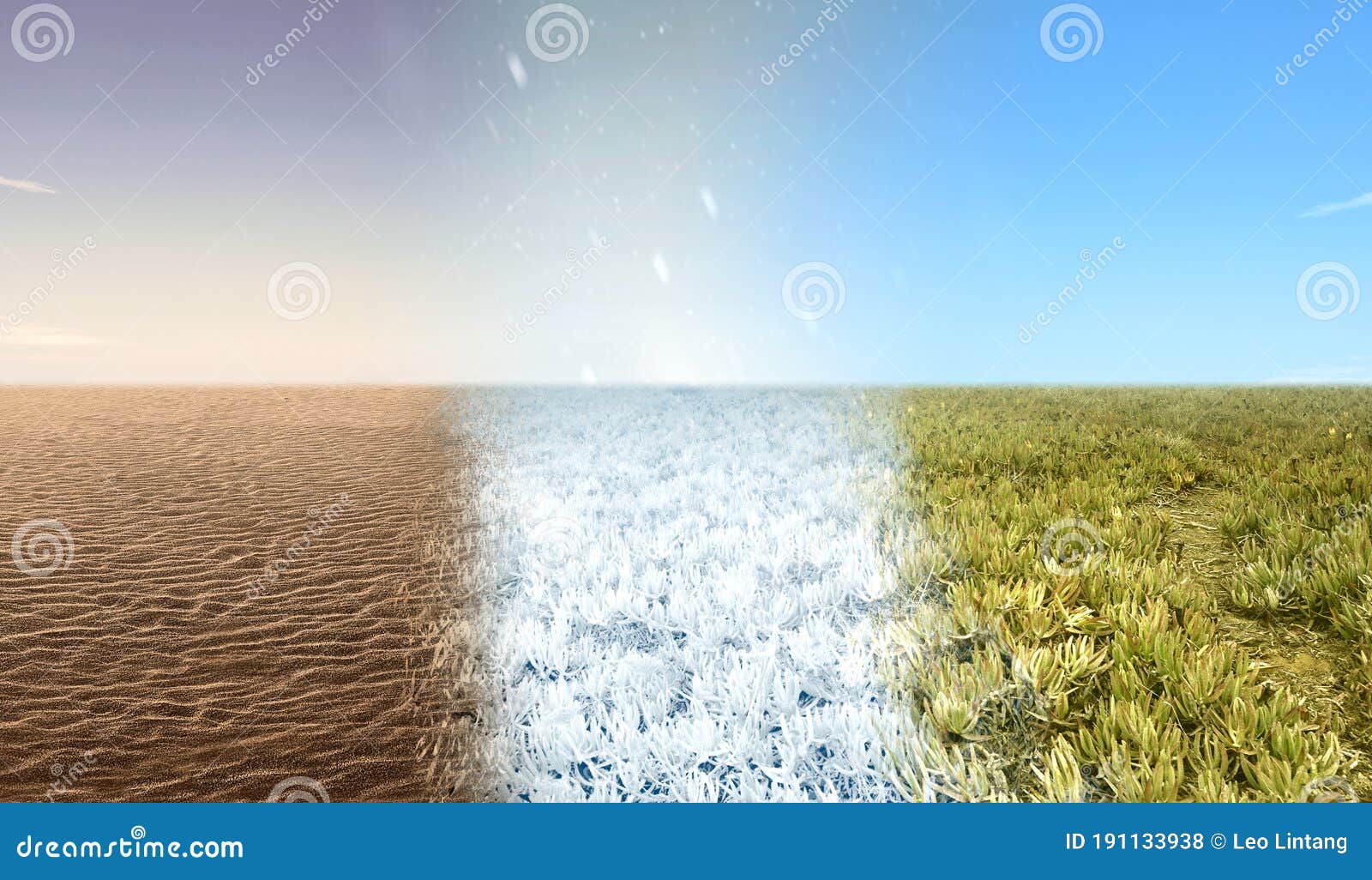 Field with a Different Climate Stock Photo - Image of global, green ...