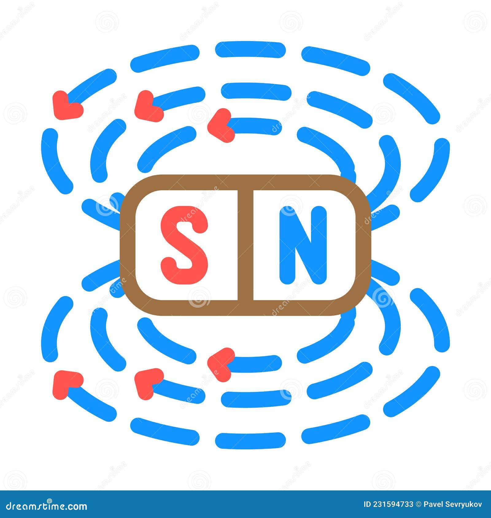 Field Electromagnetic Color Icon Vector Illustration Stock Vector ...