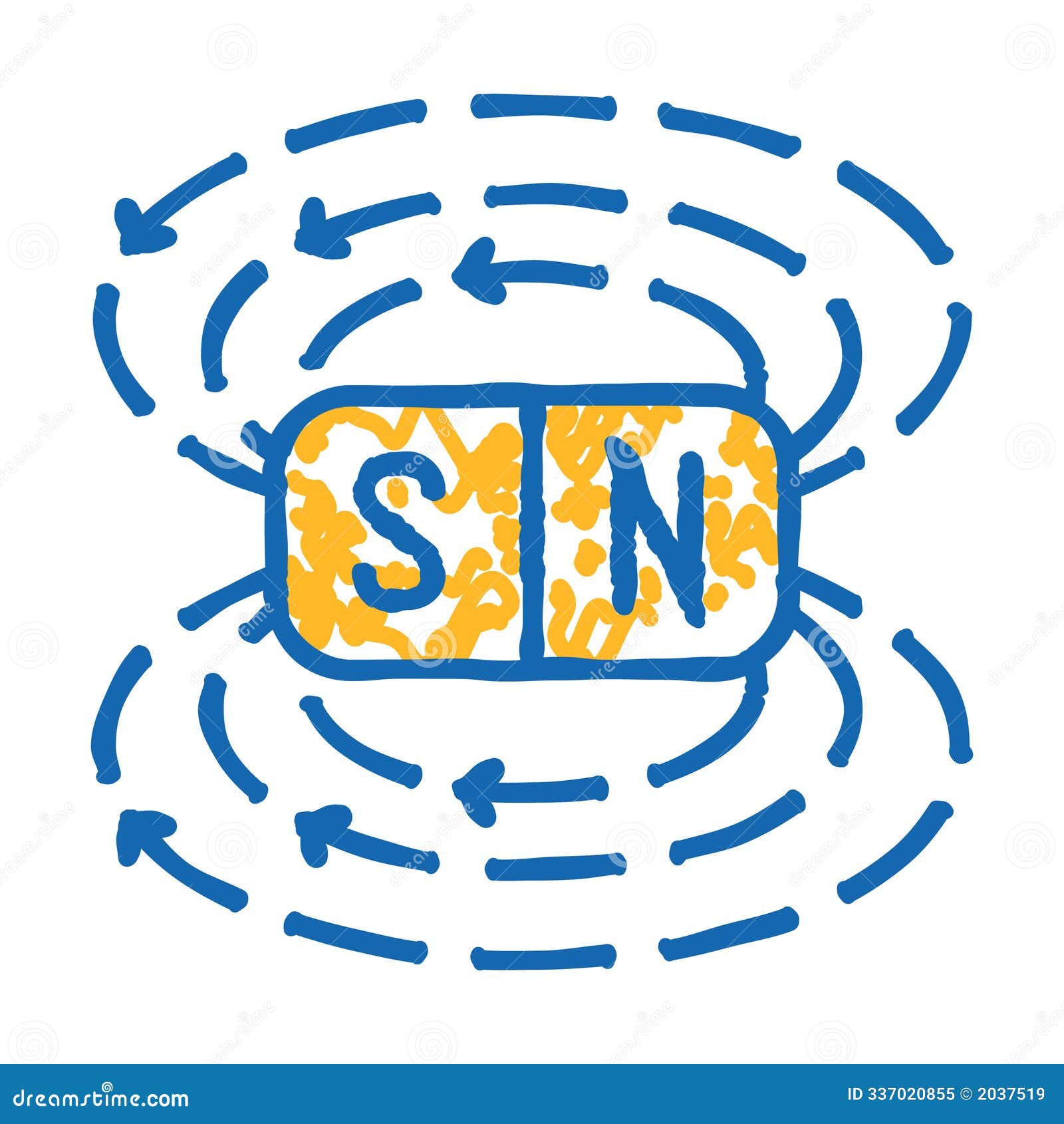 Field Electromagnetic Icon Doodle Illustration Stock Illustration ...