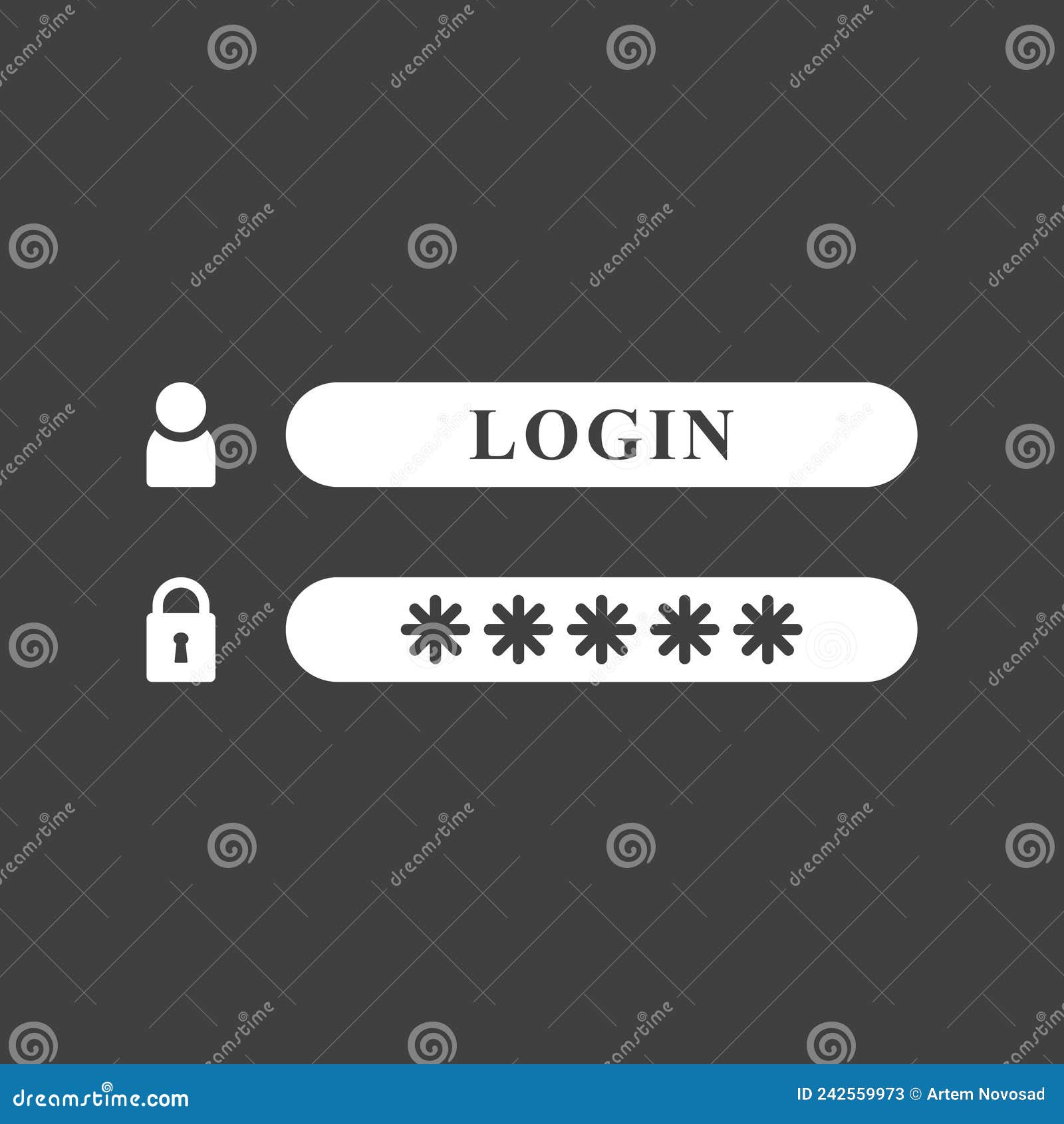 Field for Entering Login and Password. Graphic Representation of the ...