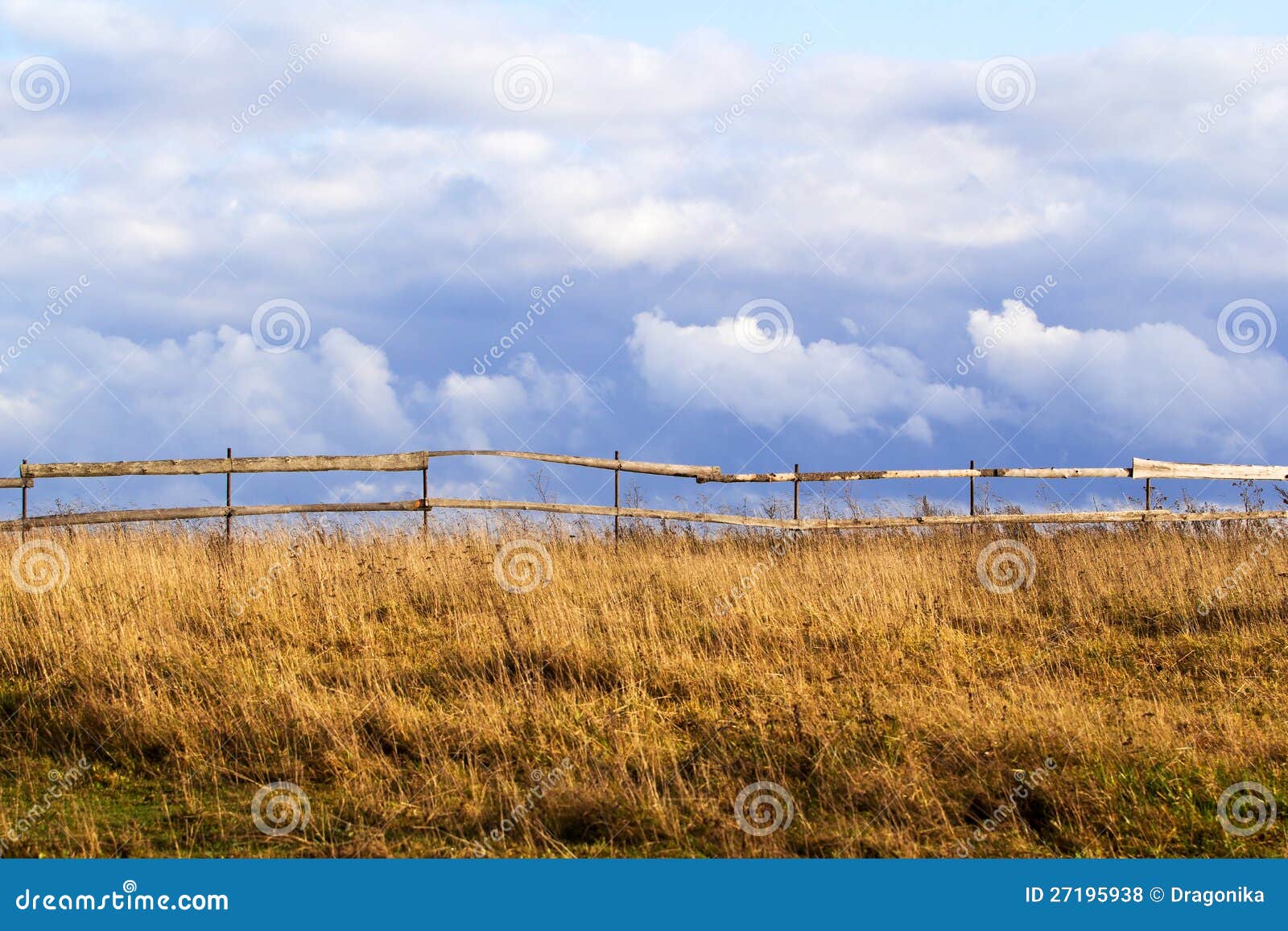 Field with fence stock photo. Image of wood, landscape - 27195938