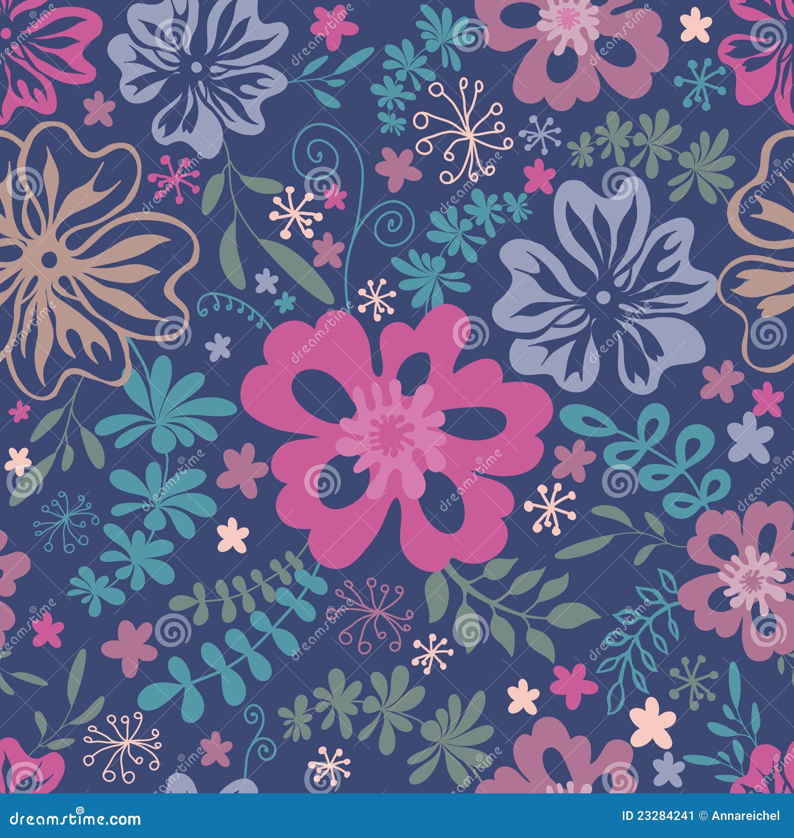 Field Flowers Seamless Pattern Stock Vector - Illustration of creative ...