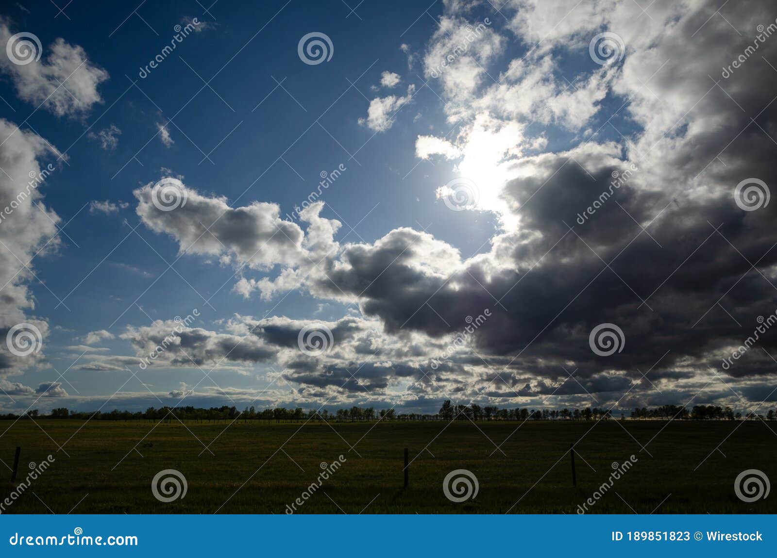 Field Gleaming Under the Sun Rays Piercing through the Cloudy Sky Stock ...