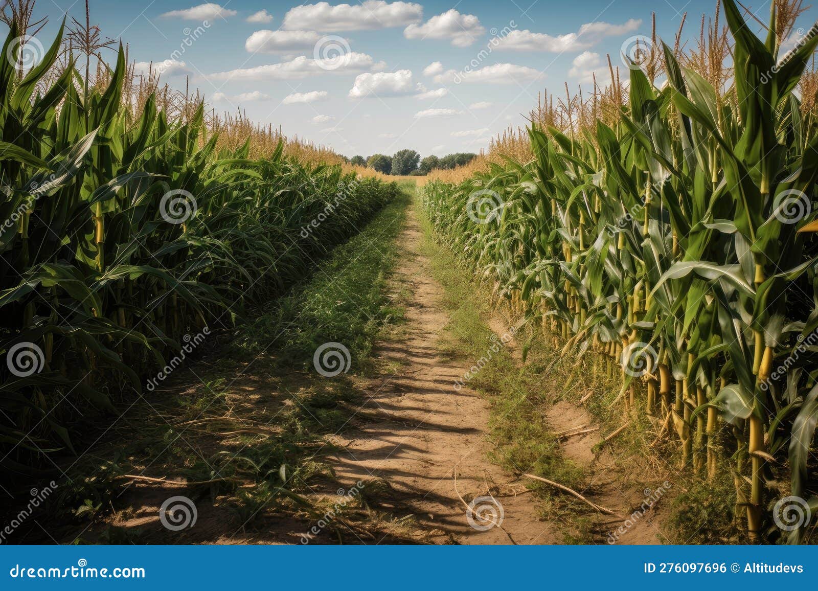 Field of Gm Crops, Growing in Bountiful Harvest Stock Illustration ...