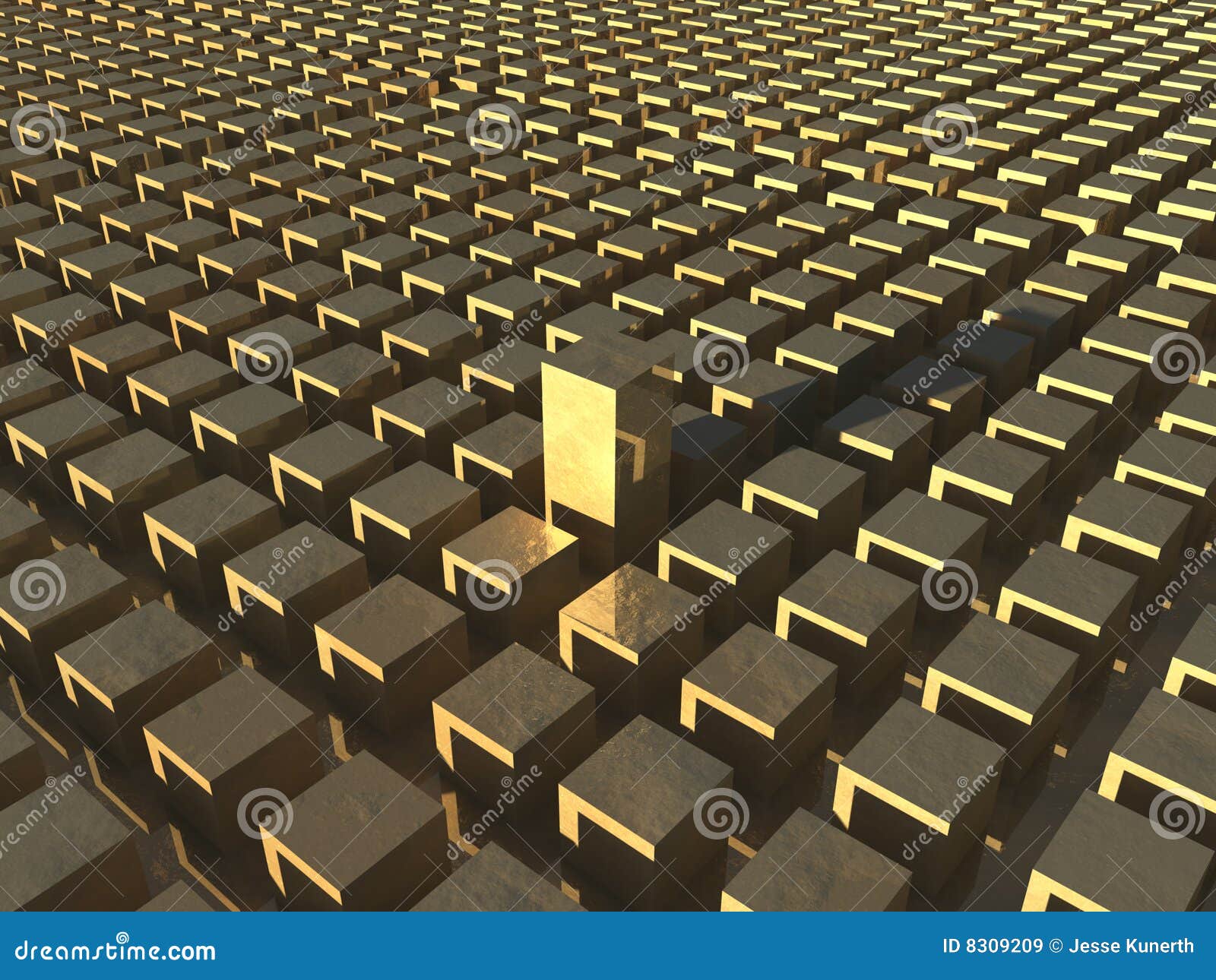 Field of golden blocks stock illustration. Illustration of field - 8309209