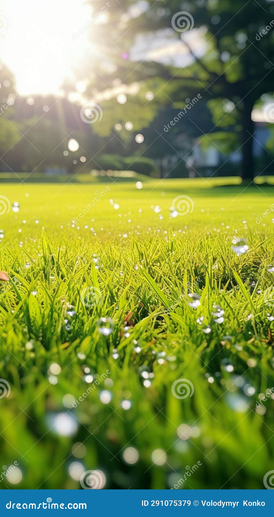 A dew-covered grass field stock image. Image of plant - 291075379