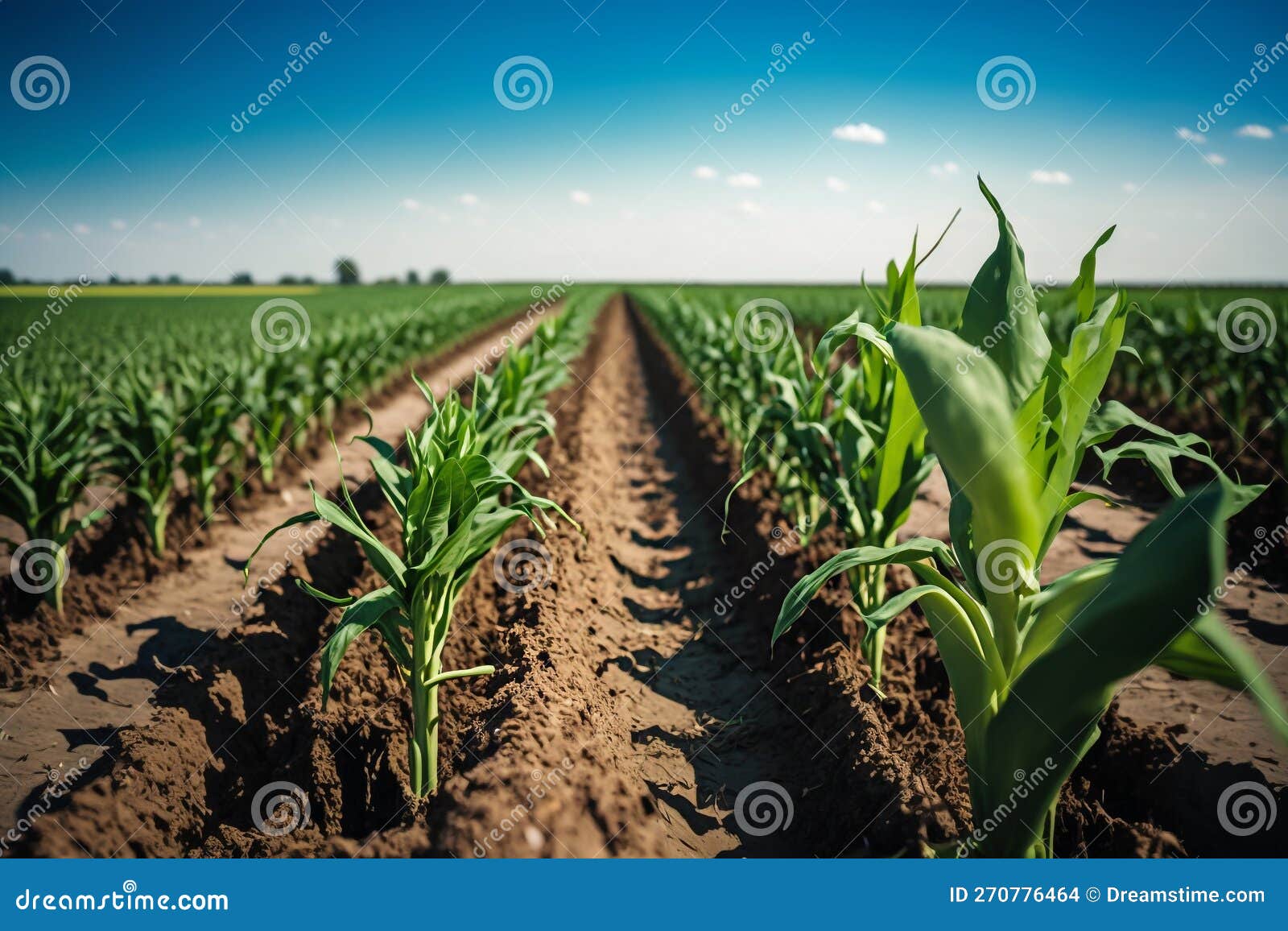 Young Corn Maize Plant With Leaves And Root System Cartoon Vector ...