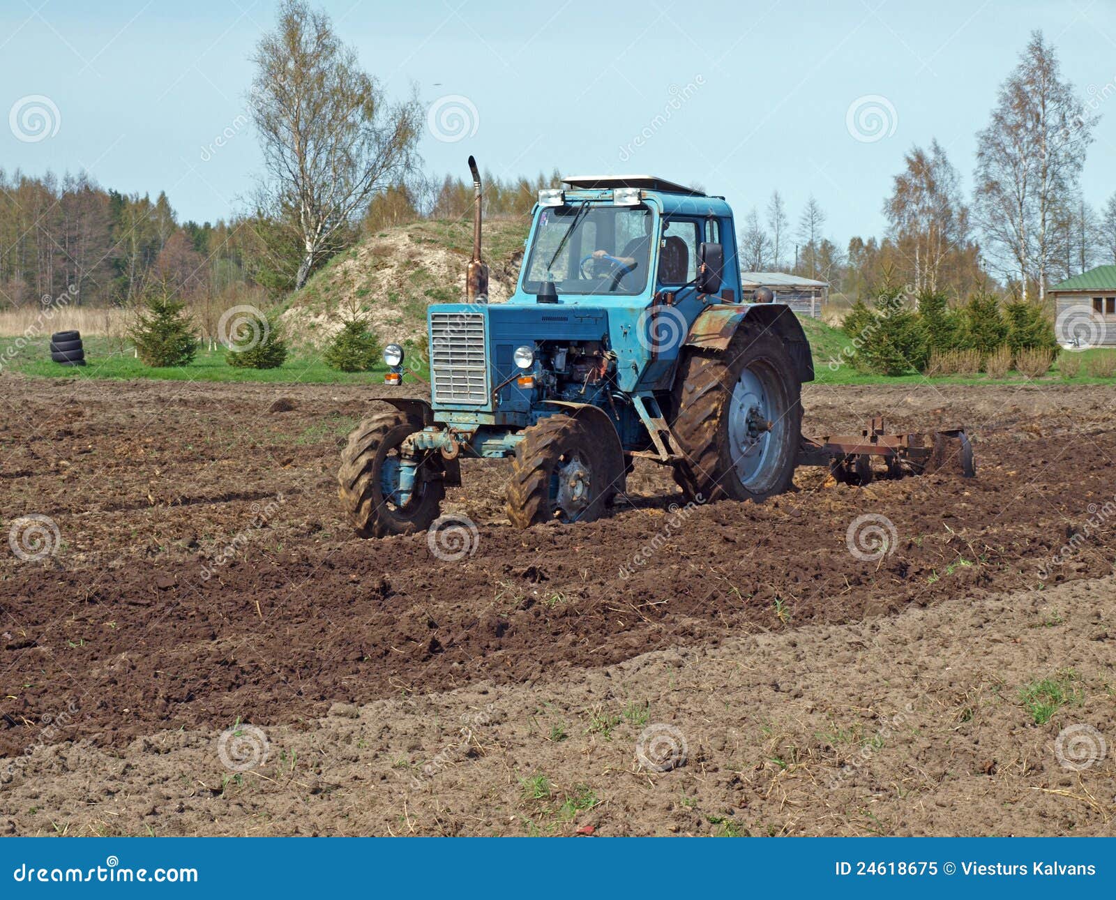 Field harrowing 3 stock image. Image of iron, metal, hard - 24618675