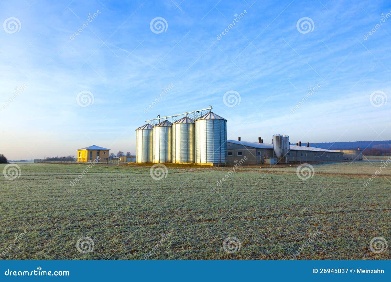 Field in harvest with silo stock image. Image of male - 26945037
