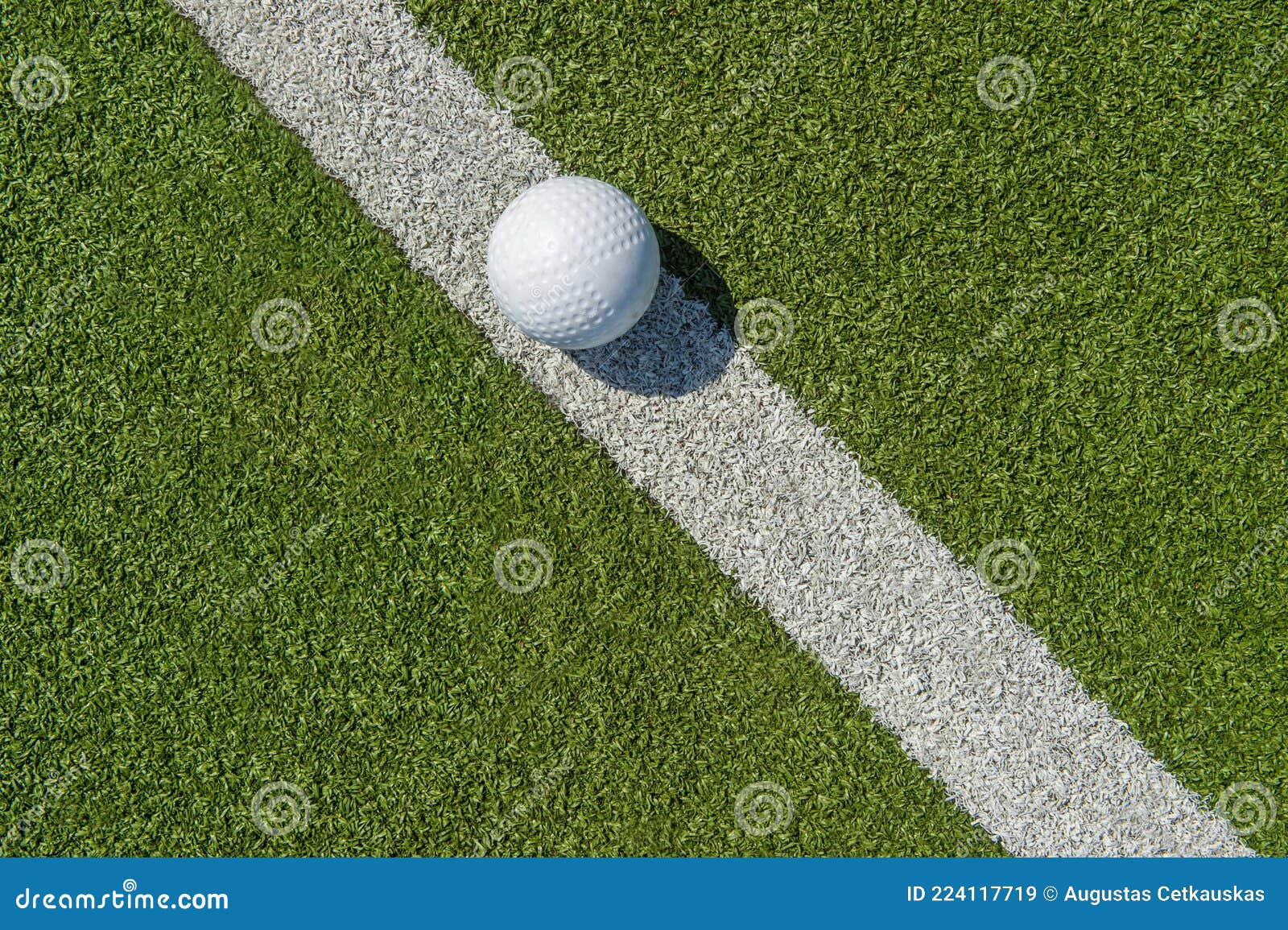 Field Hockey Stick and Ball on the Green Field Stock Image - Image of ...