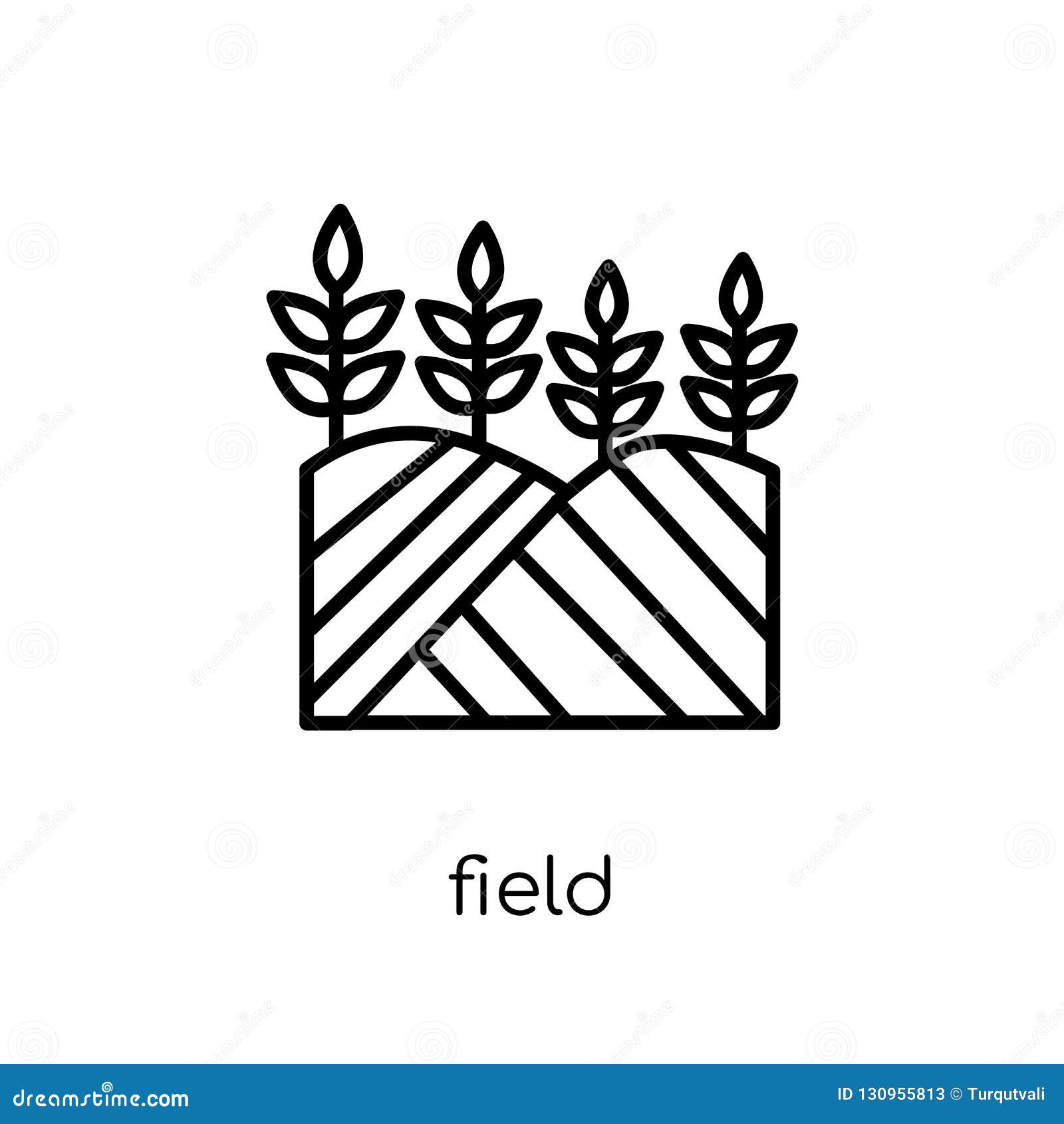 Field Icon. Trendy Modern Flat Linear Vector Field Icon on White Stock ...