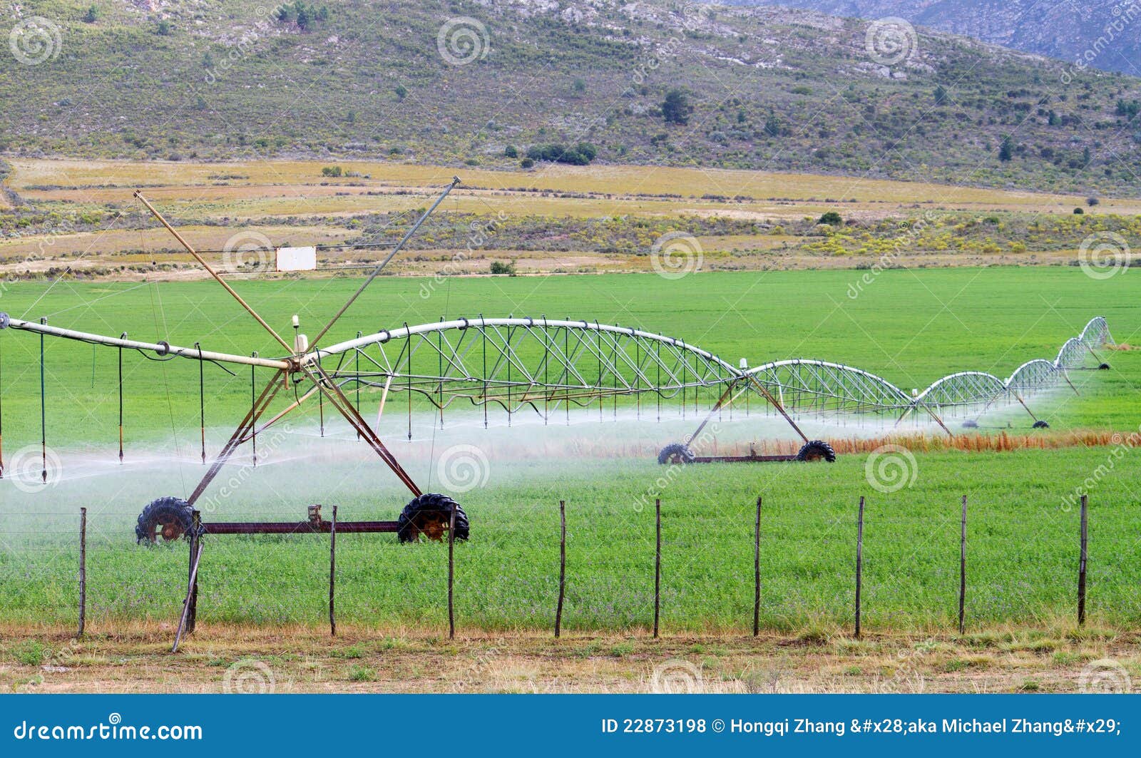 Field irrigation system stock photo. Image of plant, drop - 22873198