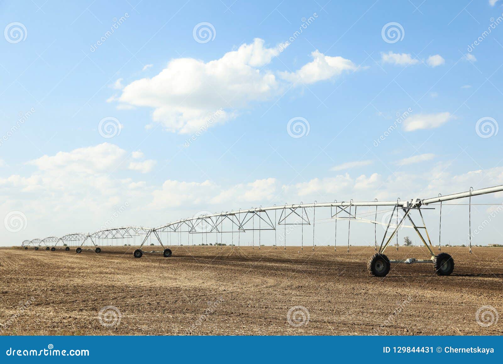 Field with Irrigation System Stock Image - Image of farming ...